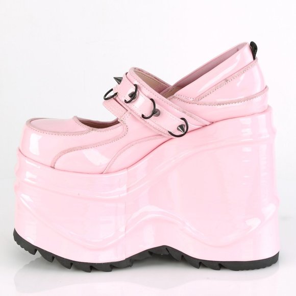 Shoes | Goth Platform Studded Mary Janes Wedge Shoes | Poshmark